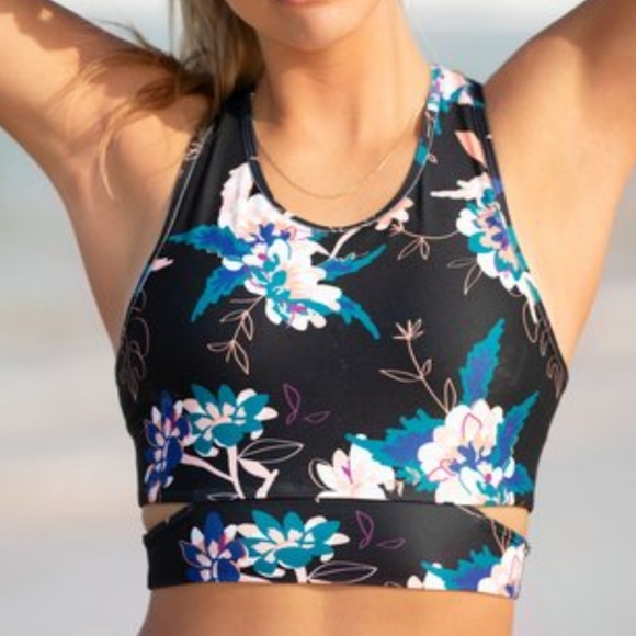 Roxy | Swim | Roxy Black Longline Cutout Bikini Top | Poshmark